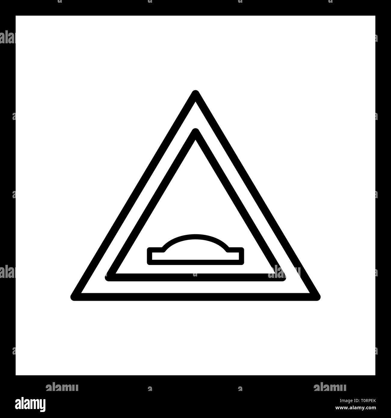 Illustration Hump bridge Road Sign Icon Stock Photo - Alamy