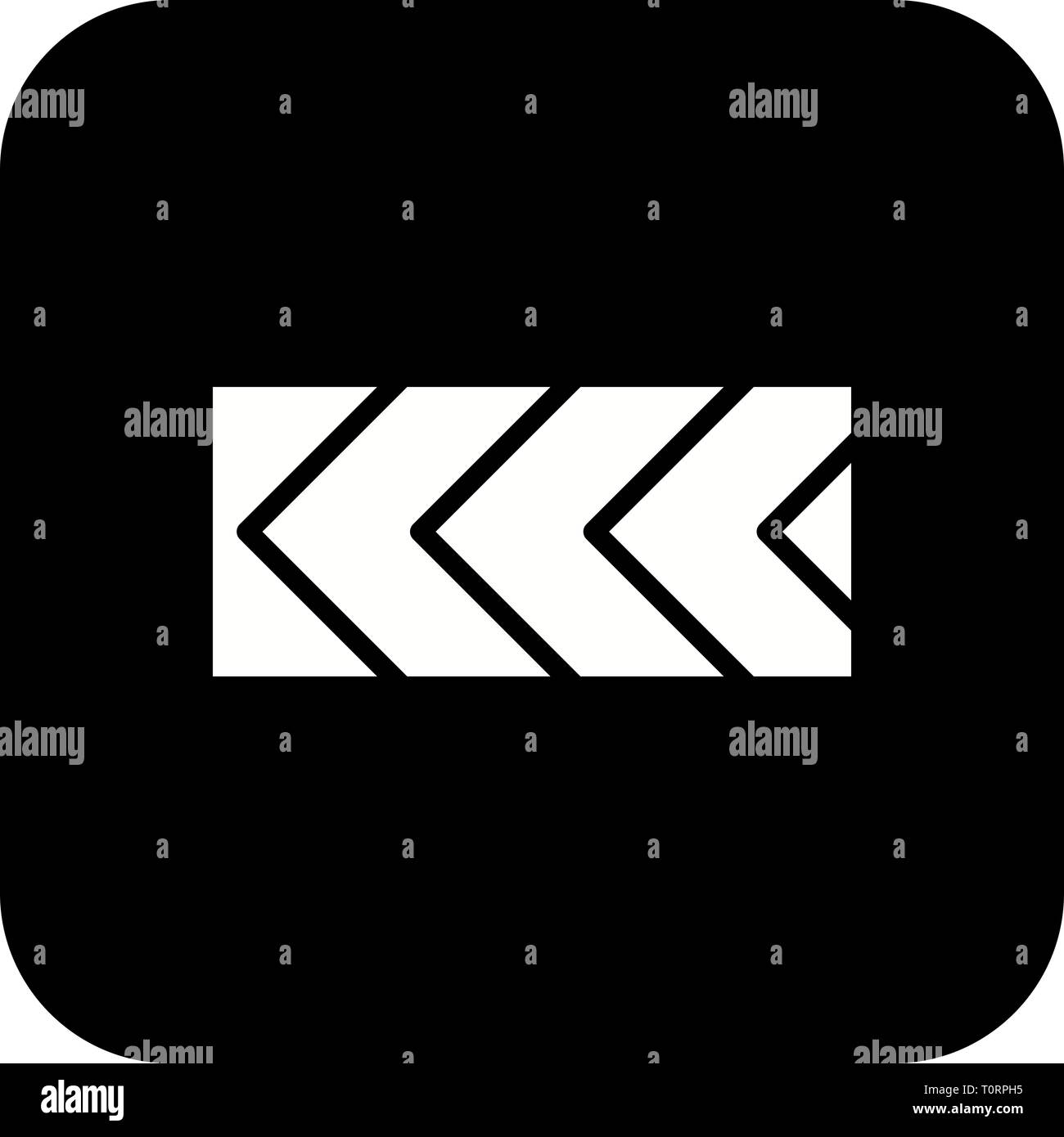 Illustration Sharp deviation of route to left Road Sign Icon Stock ...