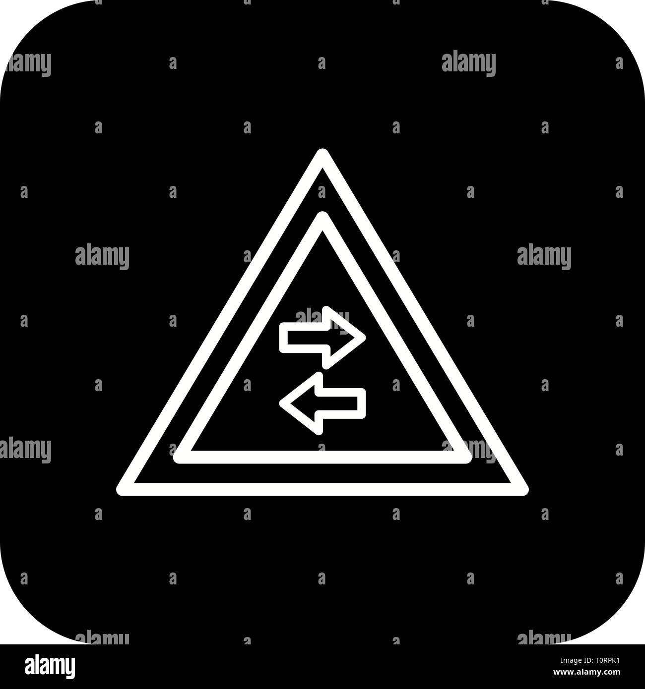 Illustration Two-way traffic crosses one-way Road Sign Icon Stock Photo ...