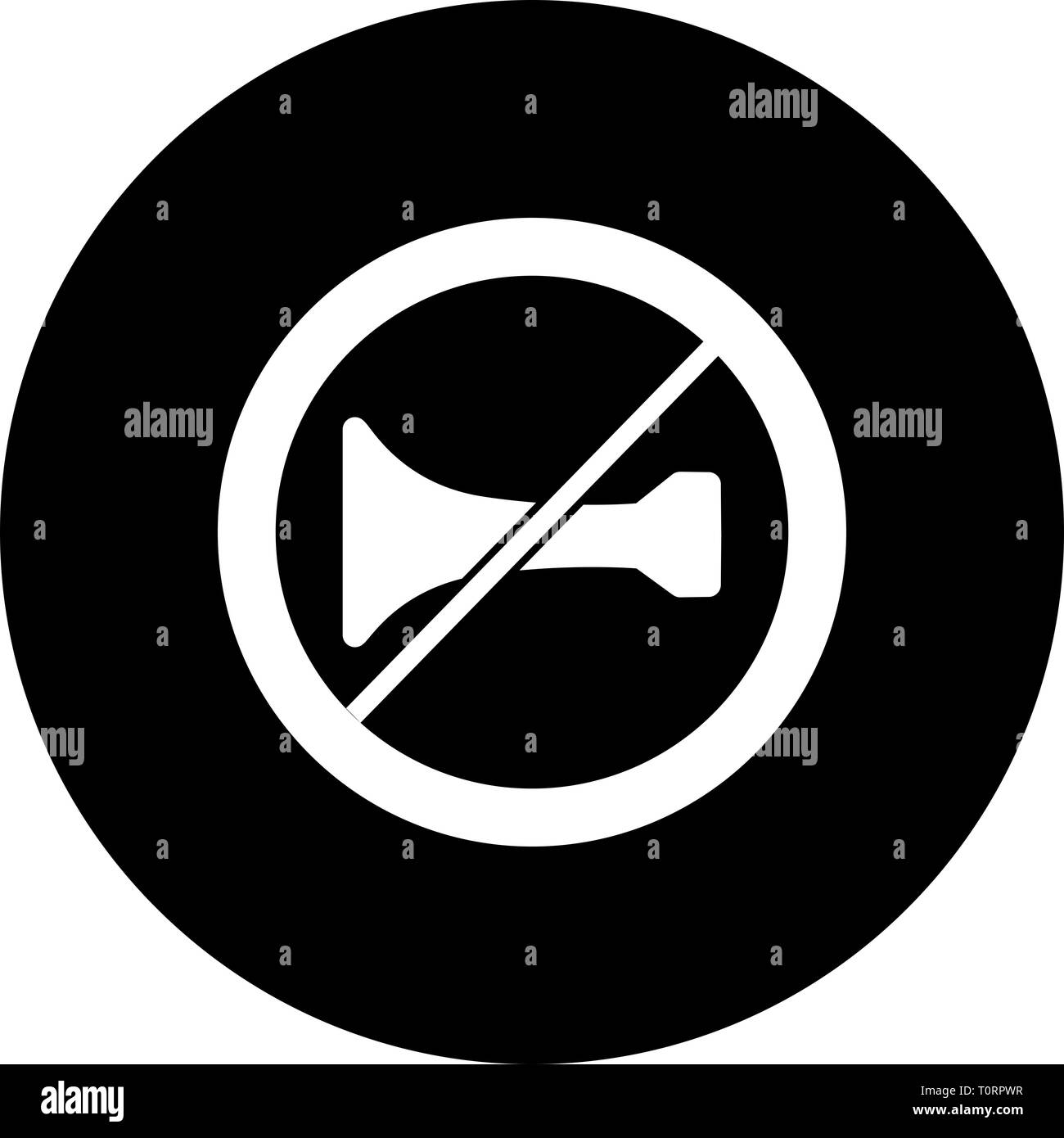 Illustration Audible warning devices prohibited Icon Stock Photo - Alamy