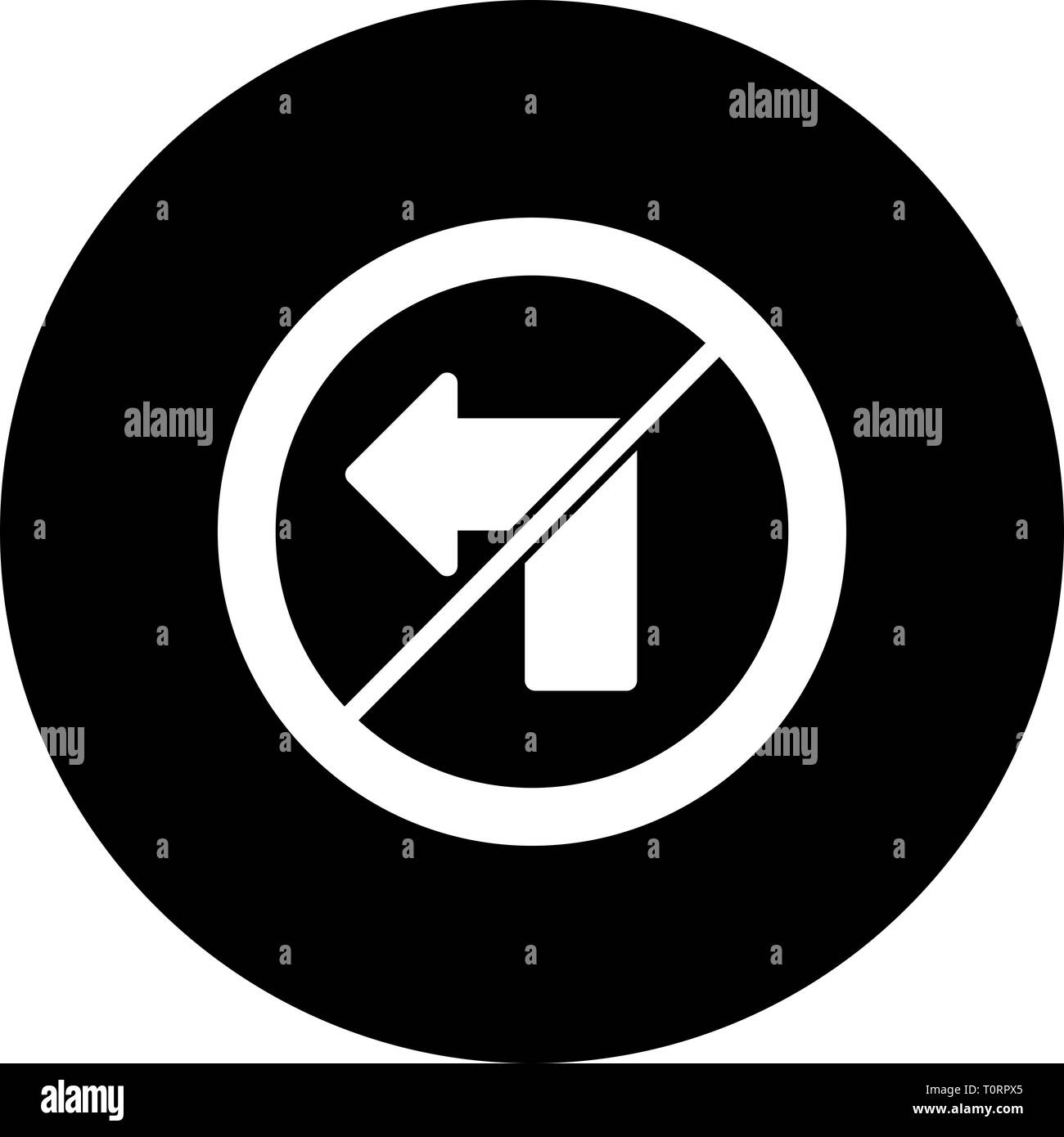 Illustration No left turn Icon Stock Photo - Alamy