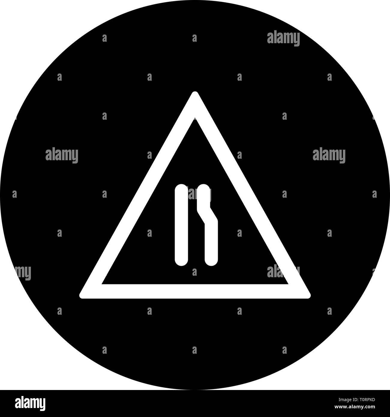 Illustration Dual Carriageway ahead Icon Stock Photo - Alamy