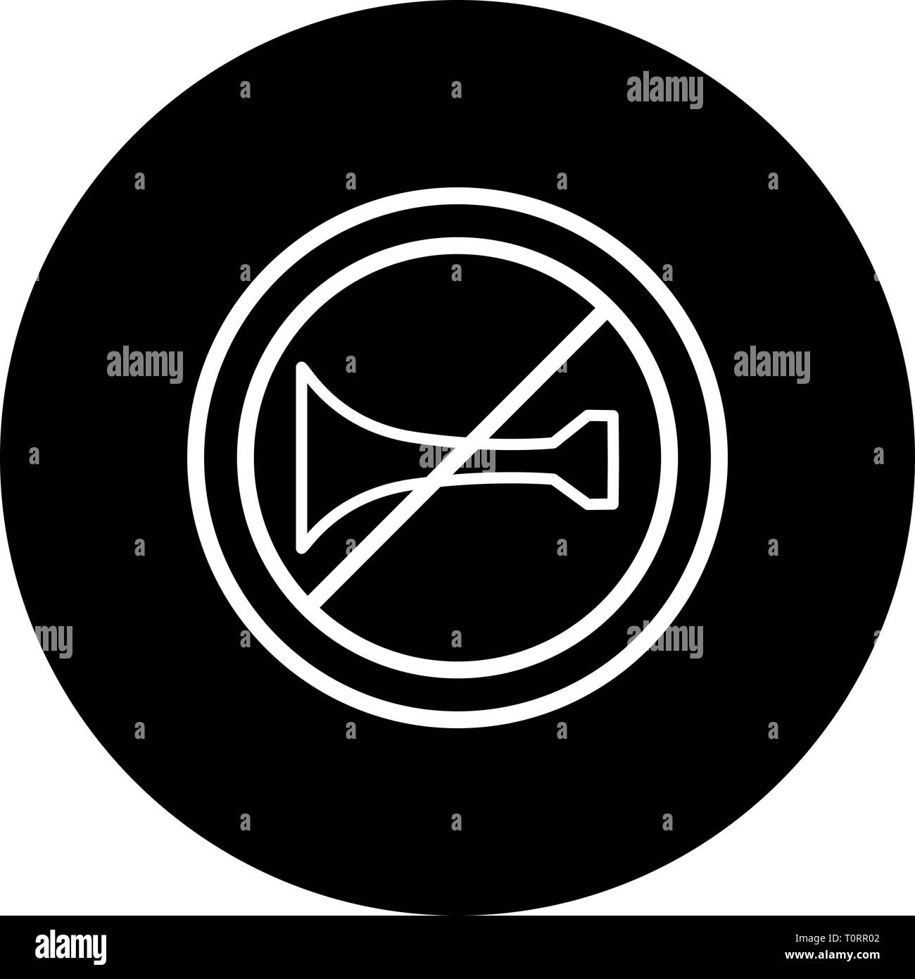 Illustration Audible warning devices prohibited Icon Stock Photo - Alamy