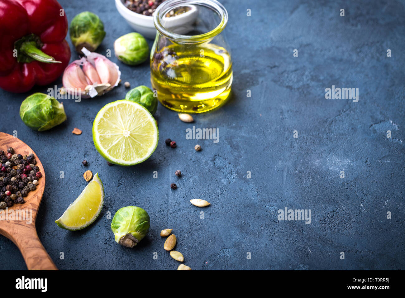 Cooking ingredients background Stock Photo - Alamy