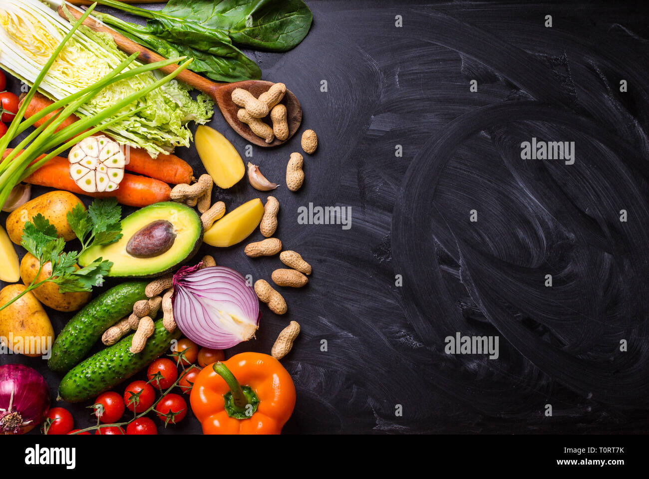 Food frame with vegetables Stock Photo - Alamy