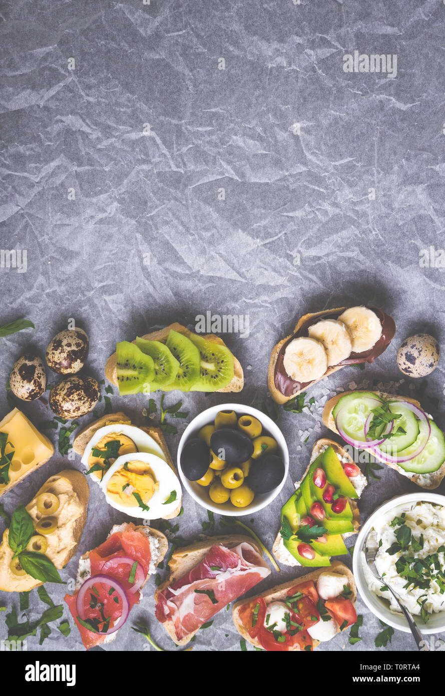 Sandwiches set background Stock Photo - Alamy