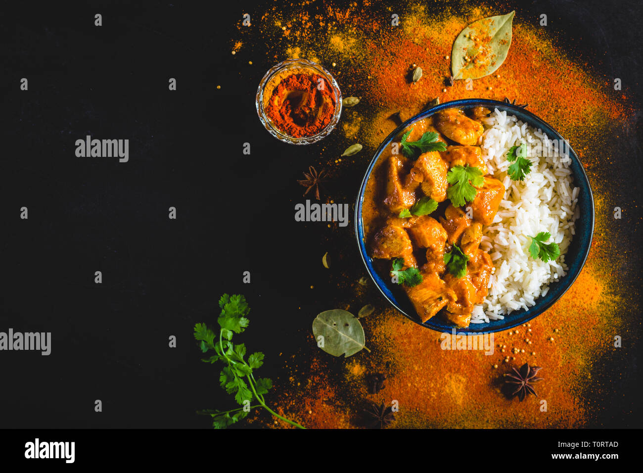 Indian butter chicken background Stock Photo - Alamy