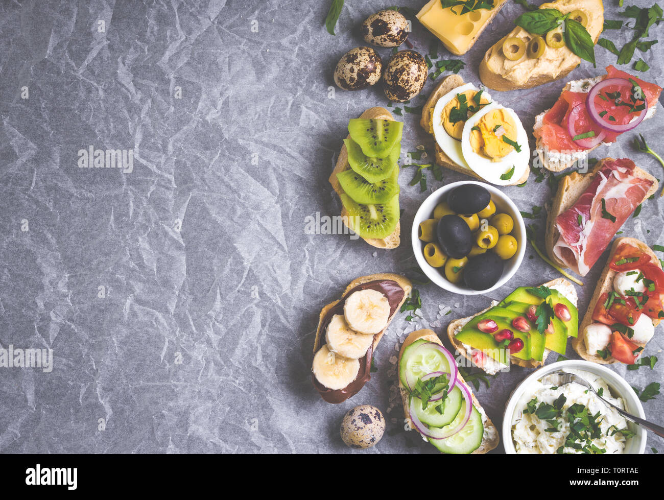 Sandwiches set background Stock Photo - Alamy