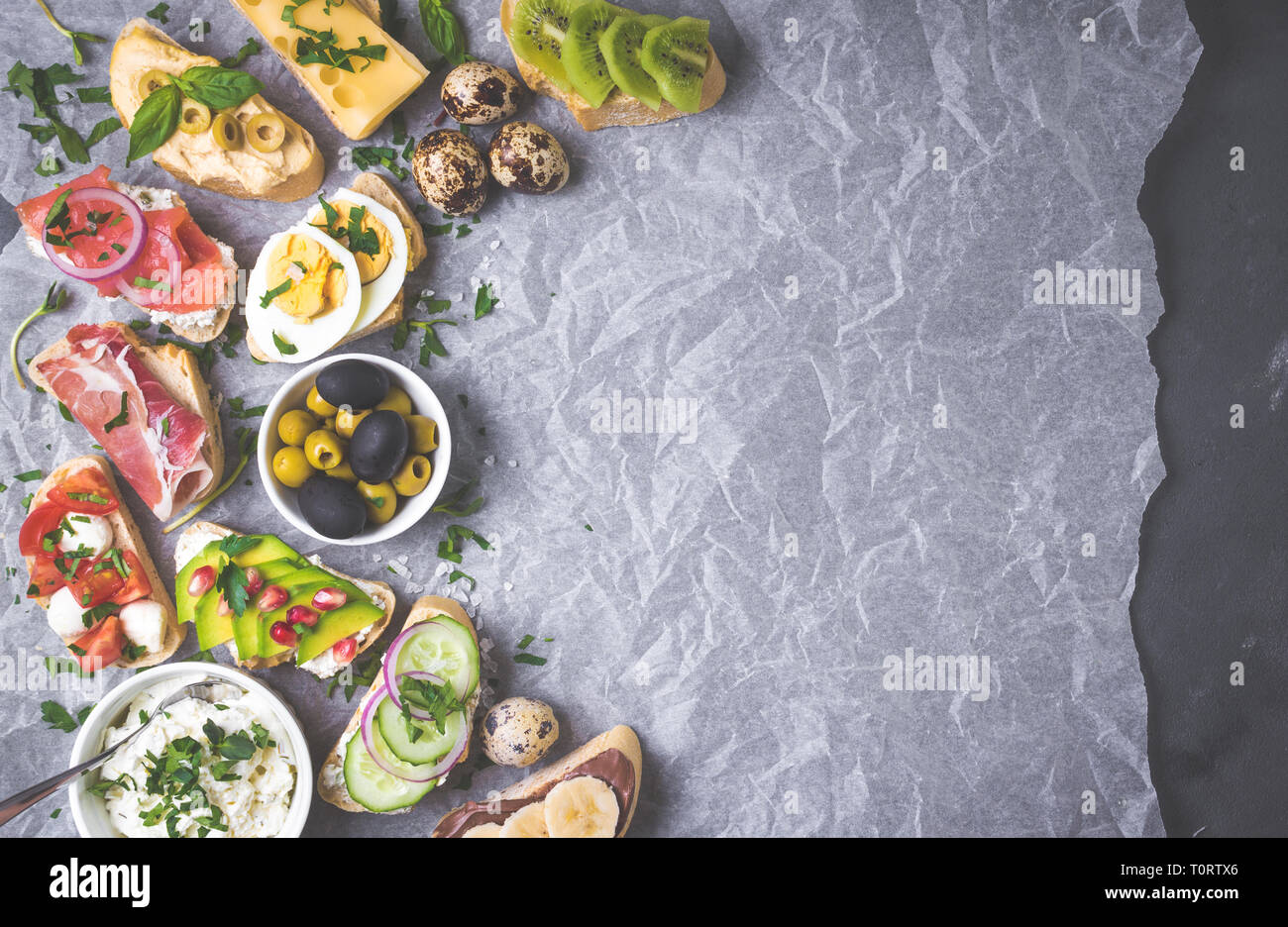 Sandwiches set background Stock Photo - Alamy