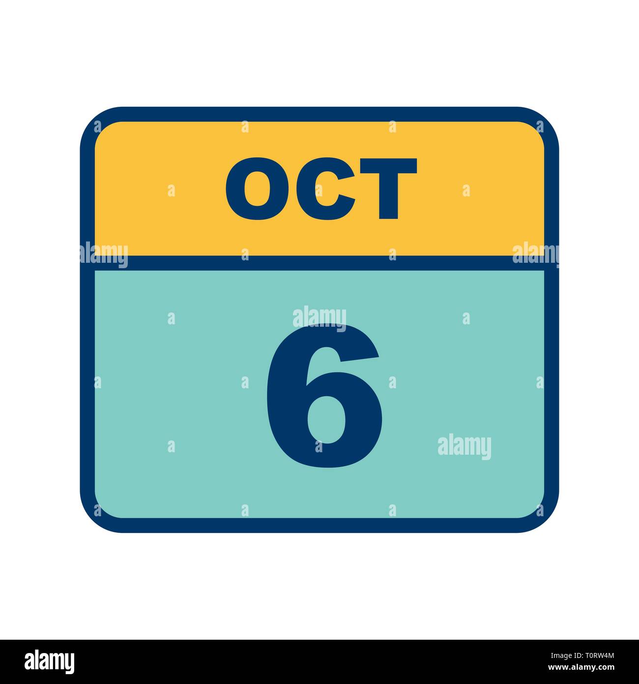 October 6th Date on a Single Day Calendar Stock Photo - Alamy
