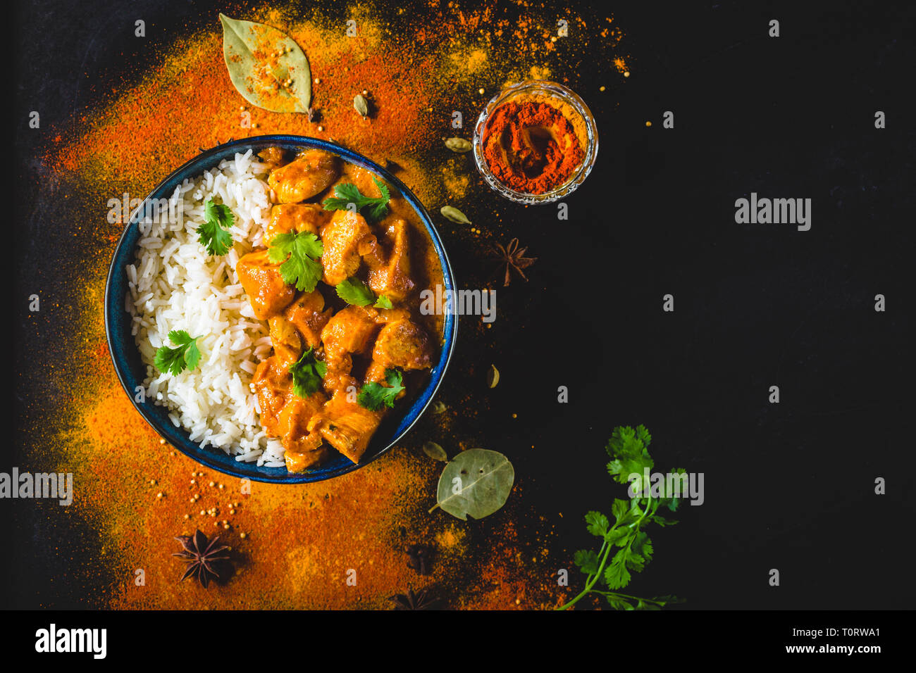Indian butter chicken background Stock Photo - Alamy
