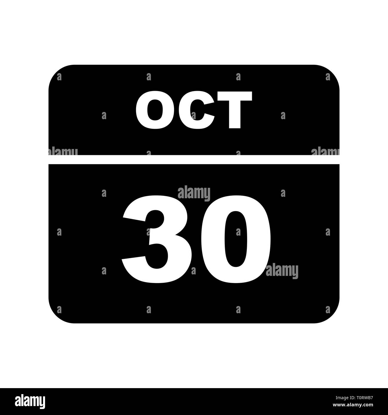 October 30th Date on a Single Day Calendar Stock Photo - Alamy