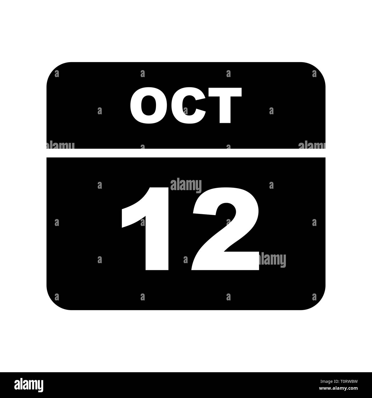 October 12th Date on a Single Day Calendar Stock Photo - Alamy