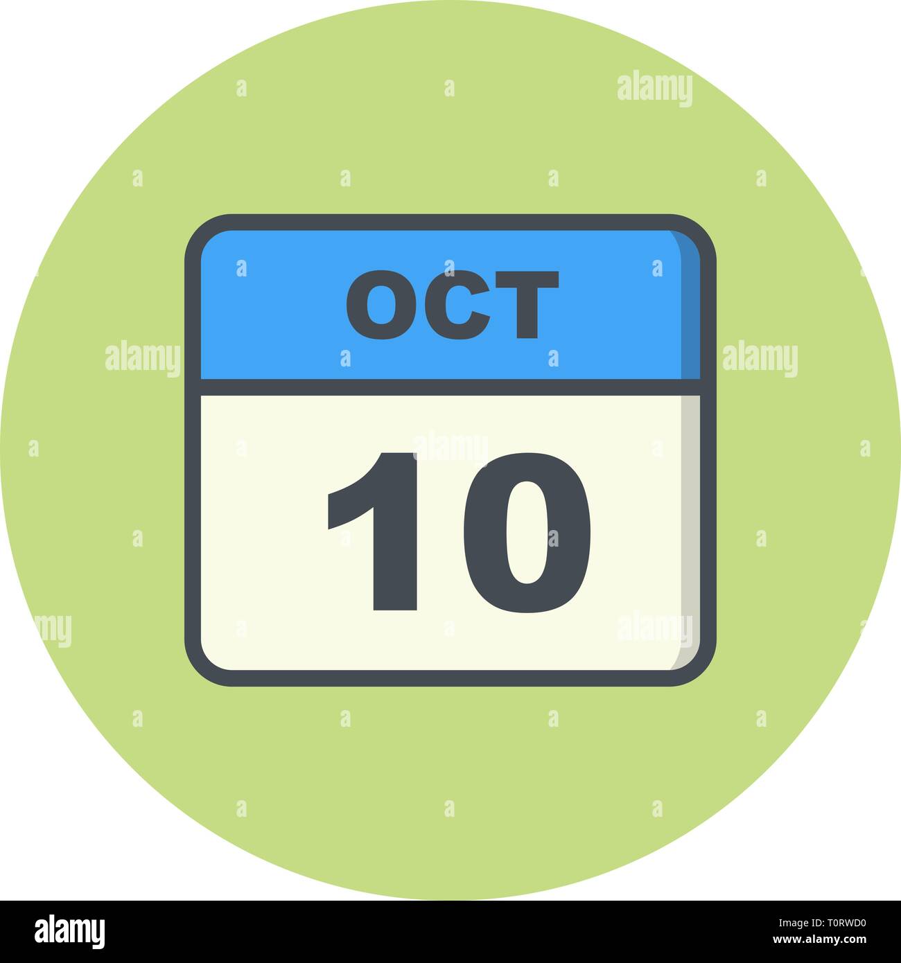October 10 calendar flat hi-res stock photography and images - Alamy