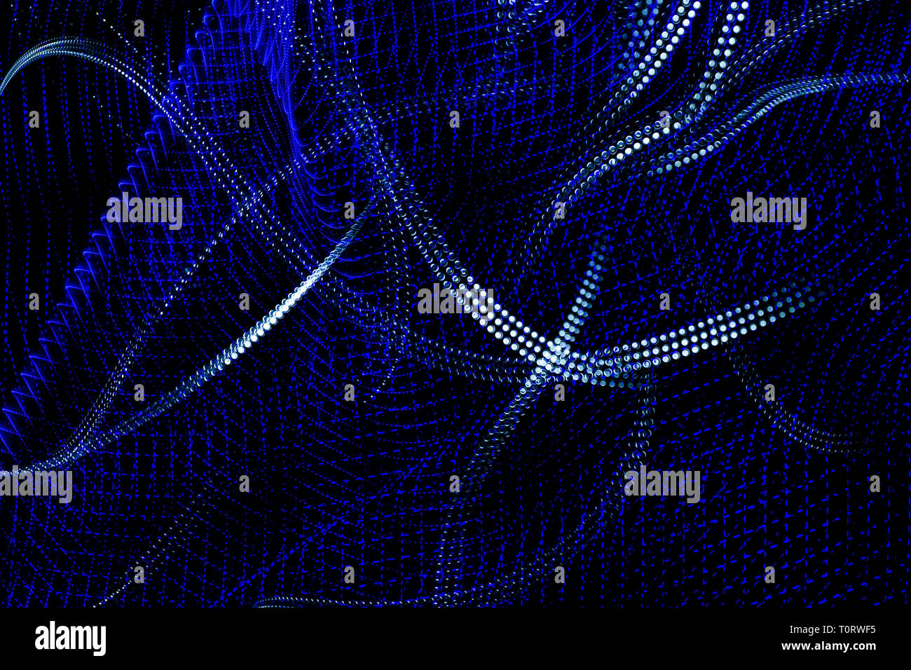 Beautiful lines of blue colors. Abstract figure of bluish lights on ...