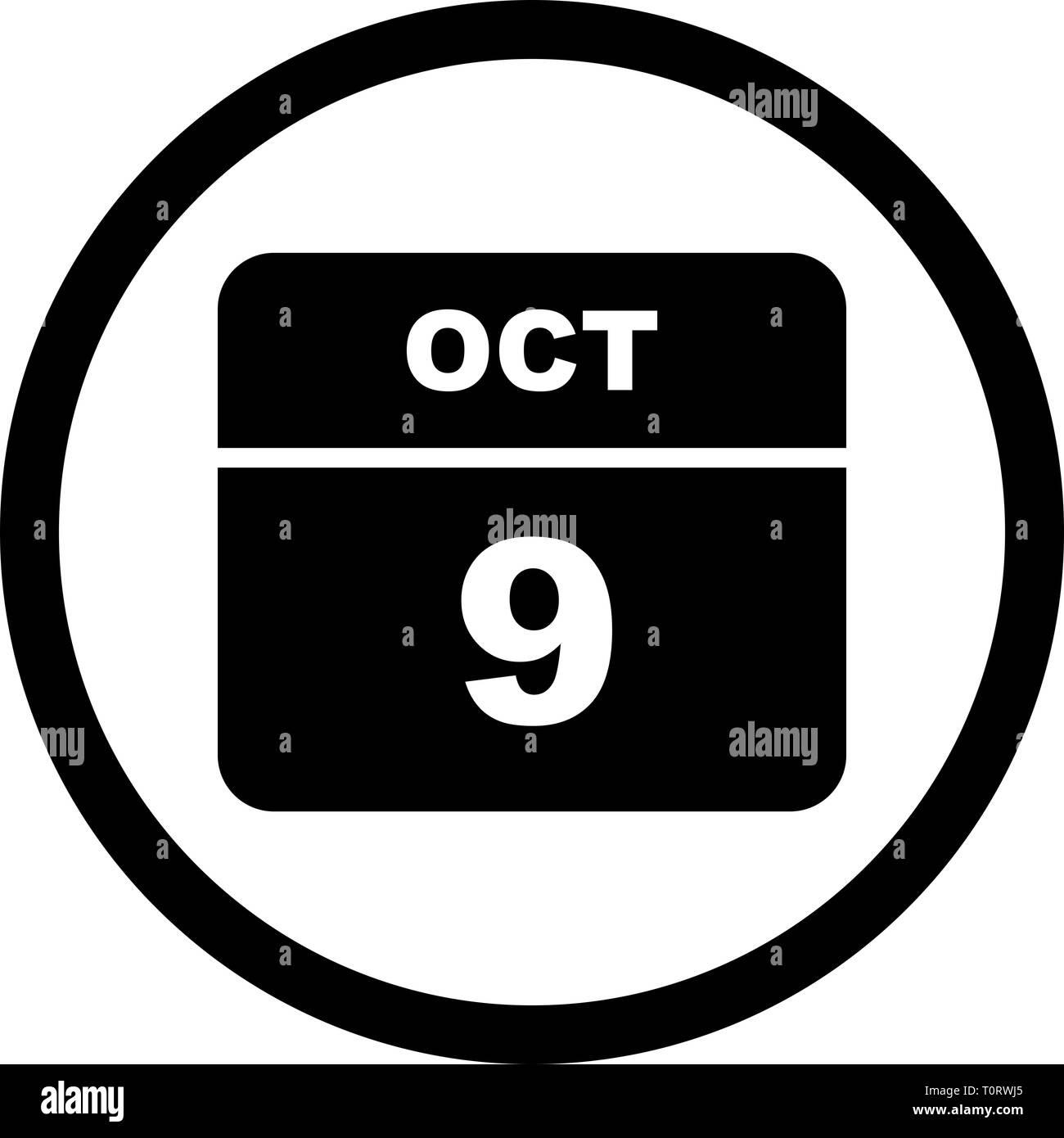 October 9th Date on a Single Day Calendar Stock Photo - Alamy