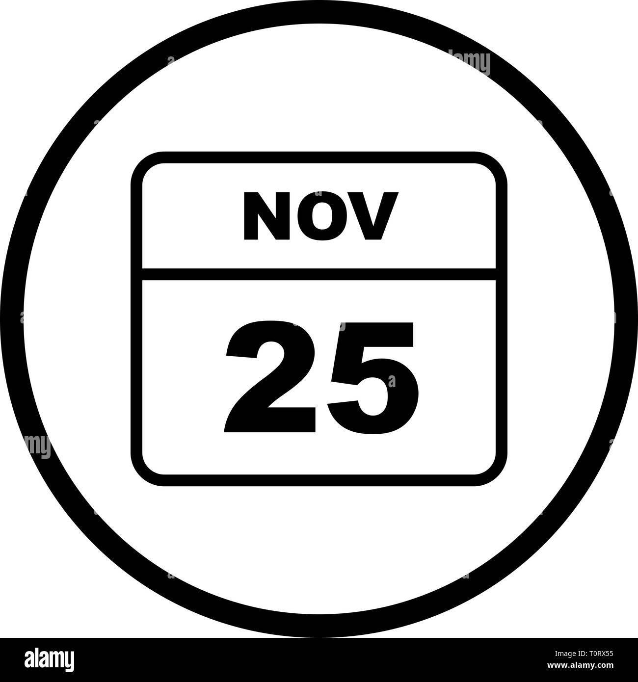 November 25 calendar Black and White Stock Photos & Images - Alamy