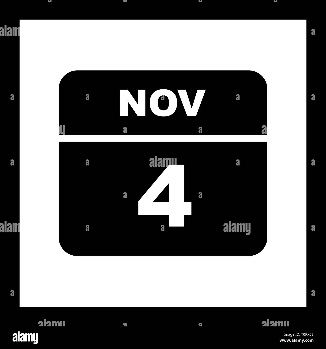November 4th Date on a Single Day Calendar Stock Photo - Alamy
