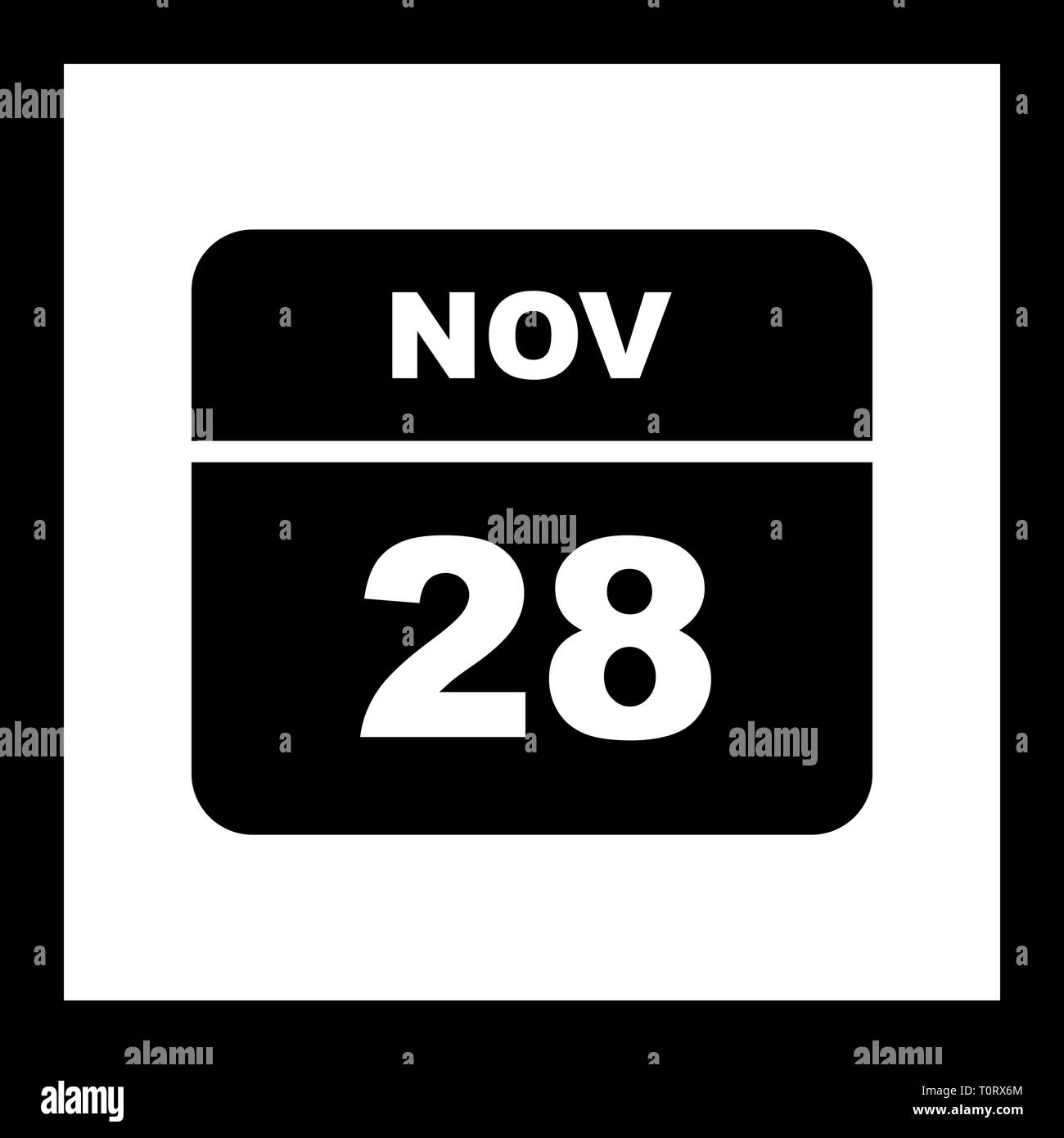 November 28th Date on a Single Day Calendar Stock Photo - Alamy