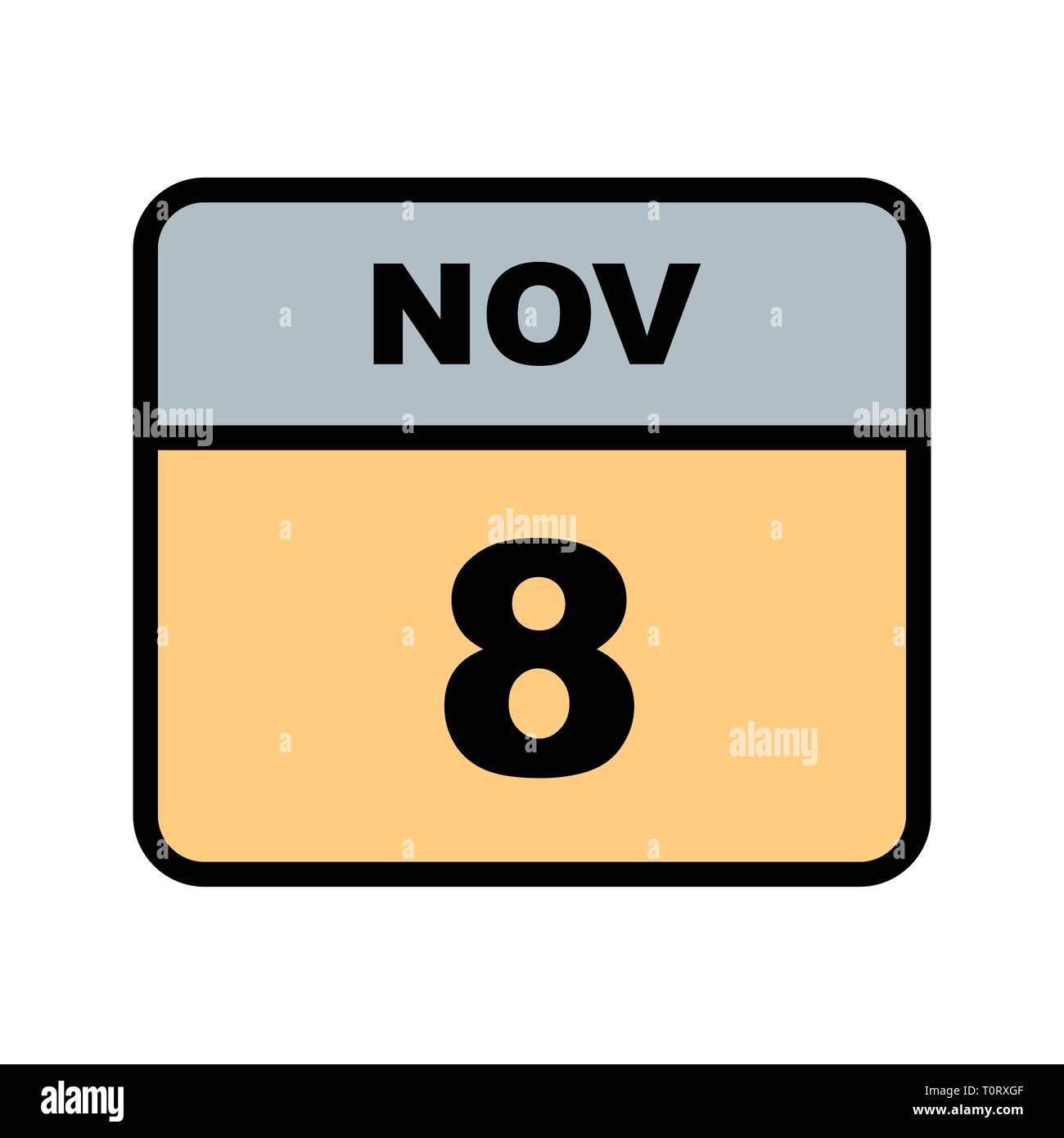 November 8th Date on a Single Day Calendar Stock Photo - Alamy