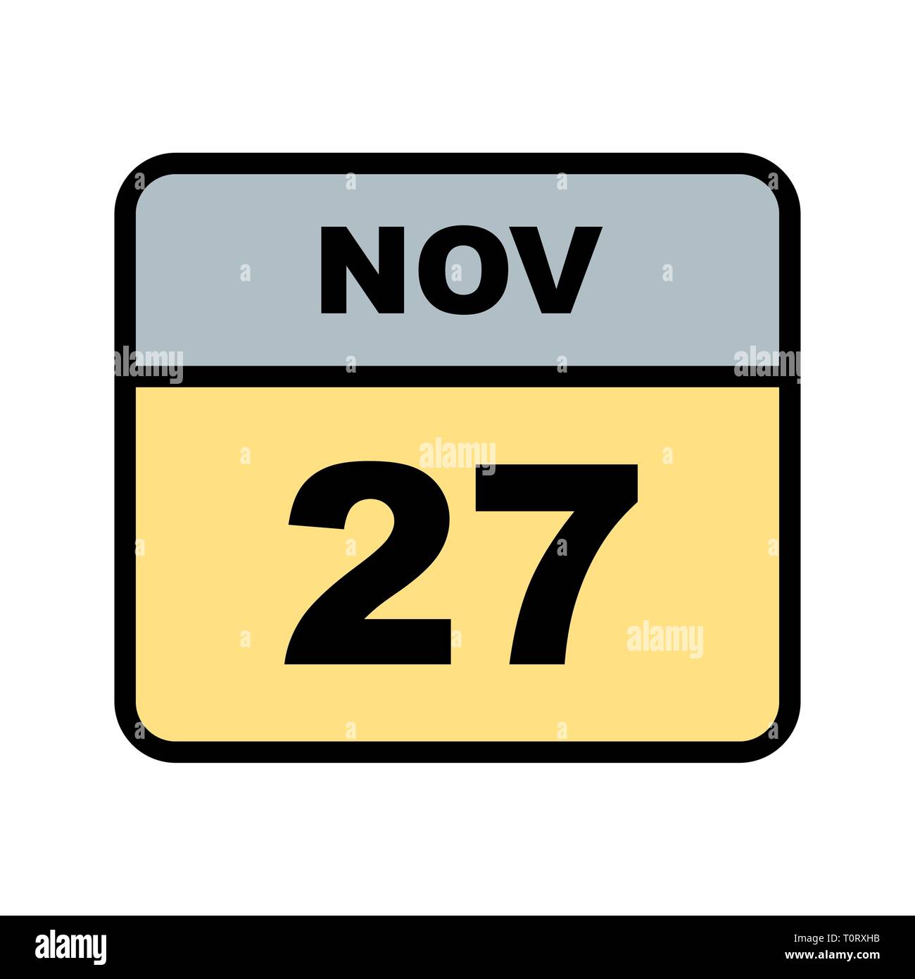 November 27th Date on a Single Day Calendar Stock Photo - Alamy
