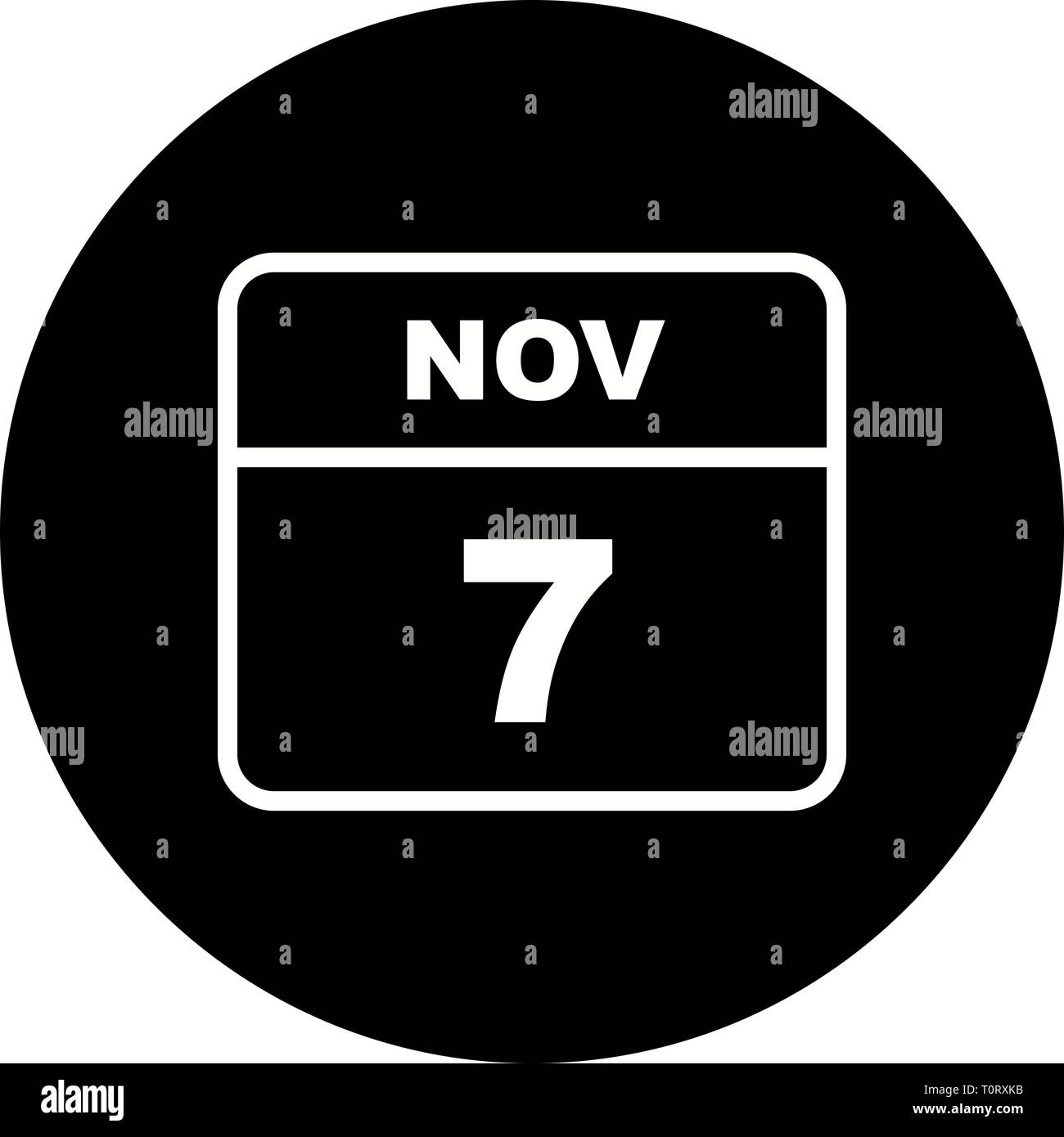 November 7th Date on a Single Day Calendar Stock Photo - Alamy