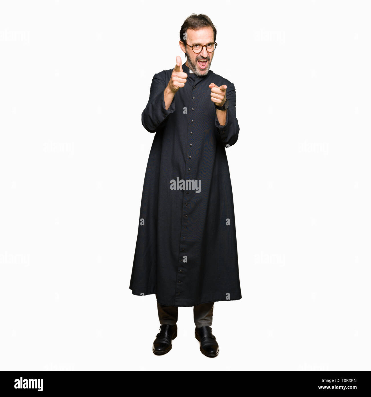 Joyful mature catholic priest beard hi-res stock photography and images ...