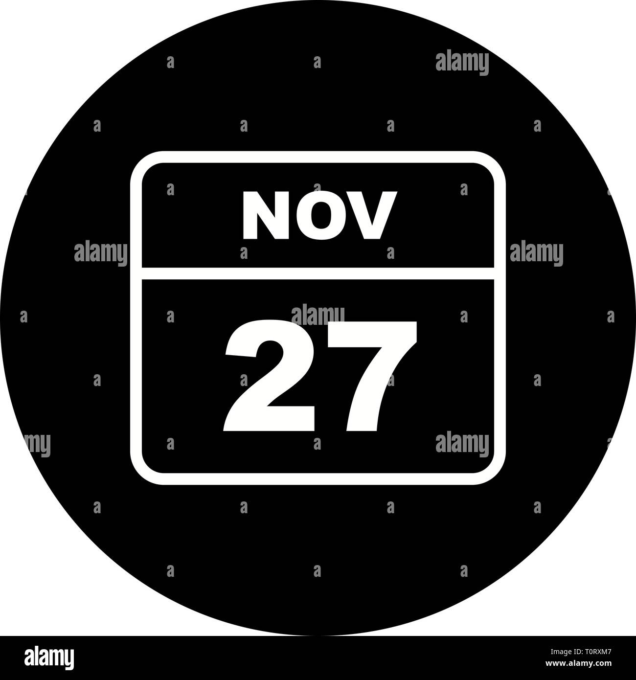 November 27th Date on a Single Day Calendar Stock Photo - Alamy