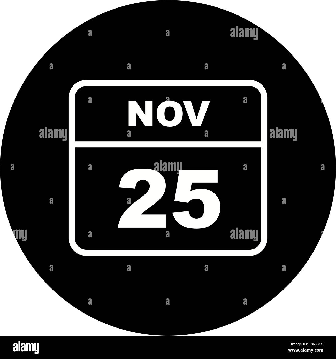 Calendar day 25 november Black and White Stock Photos & Images - Alamy