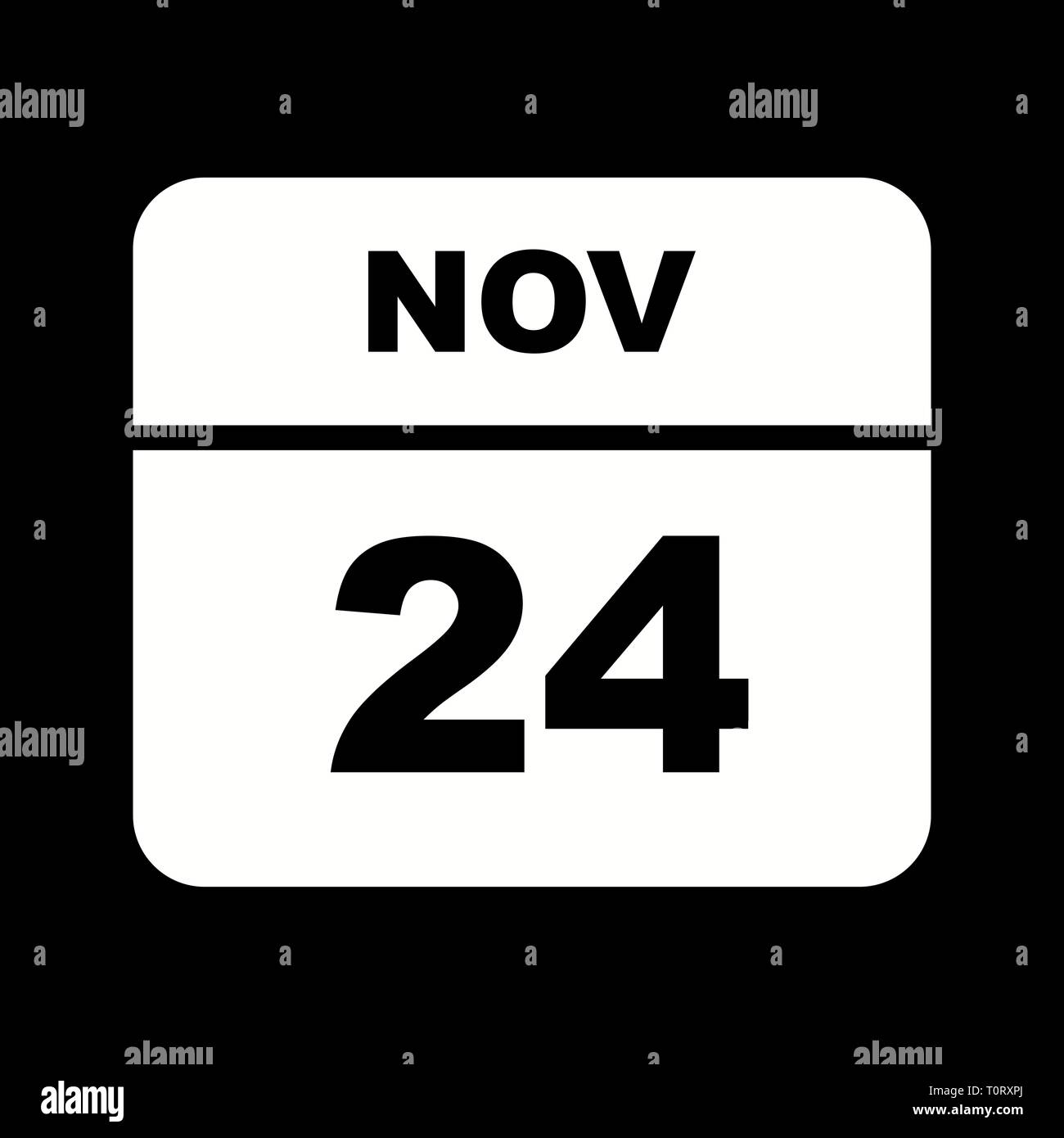 November 24th Date on a Single Day Calendar Stock Photo - Alamy
