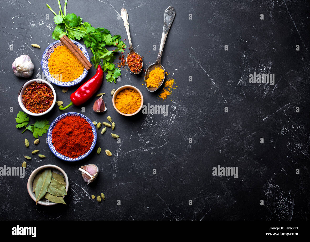 Indian food cooking background Stock Photo - Alamy