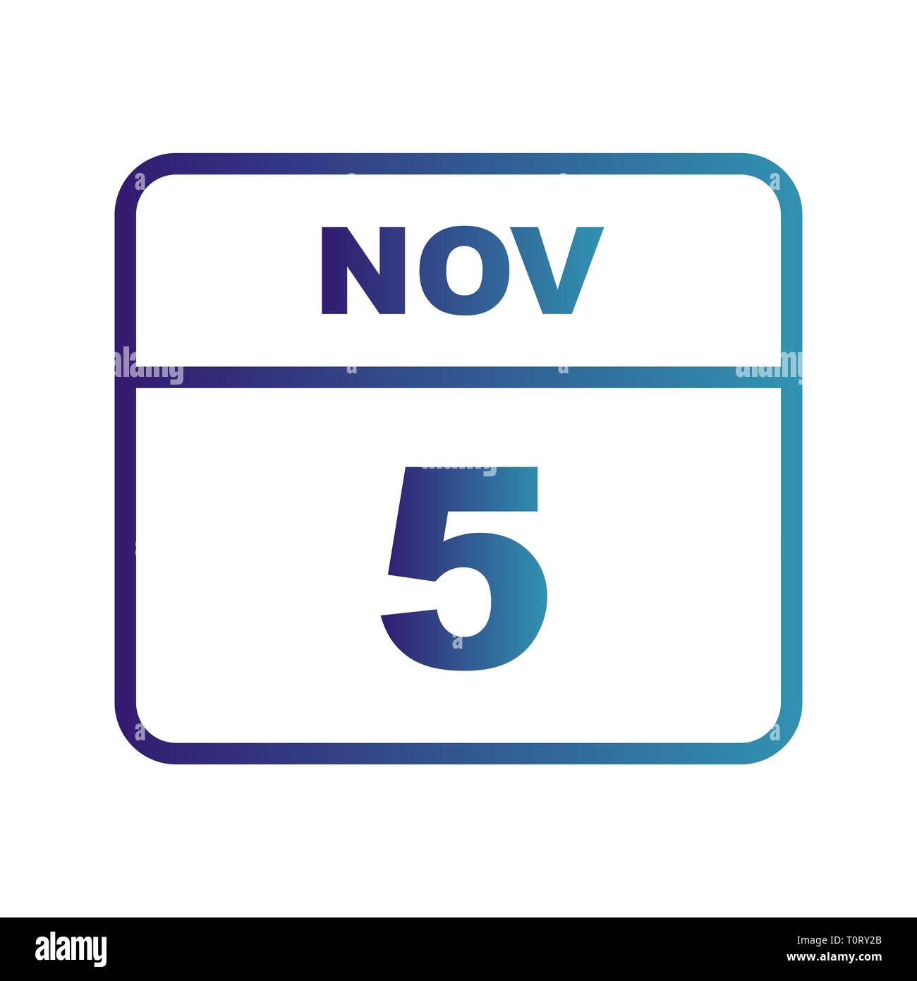 November 5th Date on a Single Day Calendar Stock Photo - Alamy