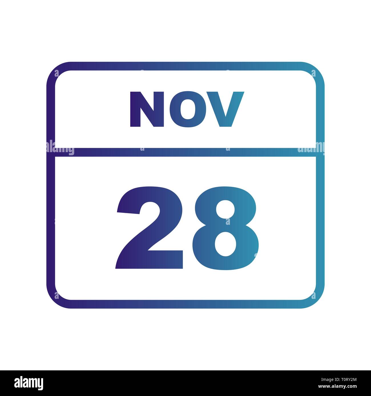 November 28th Date on a Single Day Calendar Stock Photo - Alamy