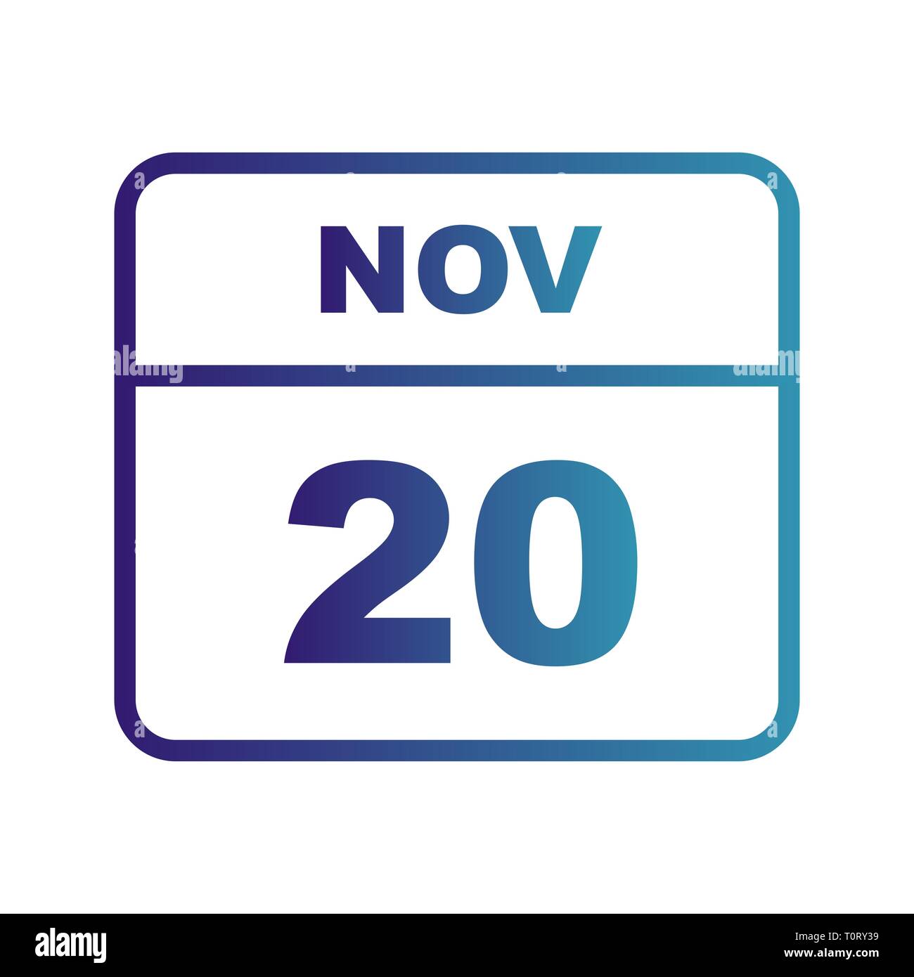 November 20th Date on a Single Day Calendar Stock Photo - Alamy