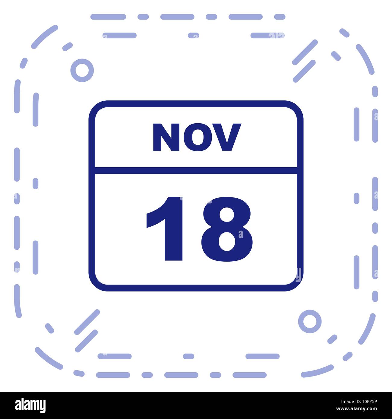 November 18th Date on a Single Day Calendar Stock Photo - Alamy