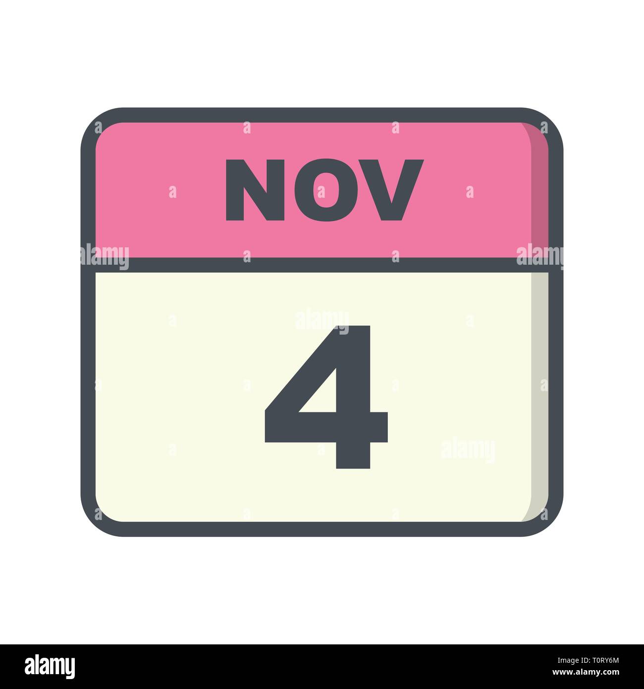 November 4th Date on a Single Day Calendar Stock Photo - Alamy