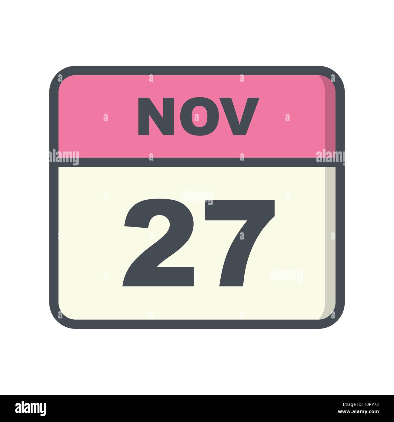 November 27th Date on a Single Day Calendar Stock Photo - Alamy
