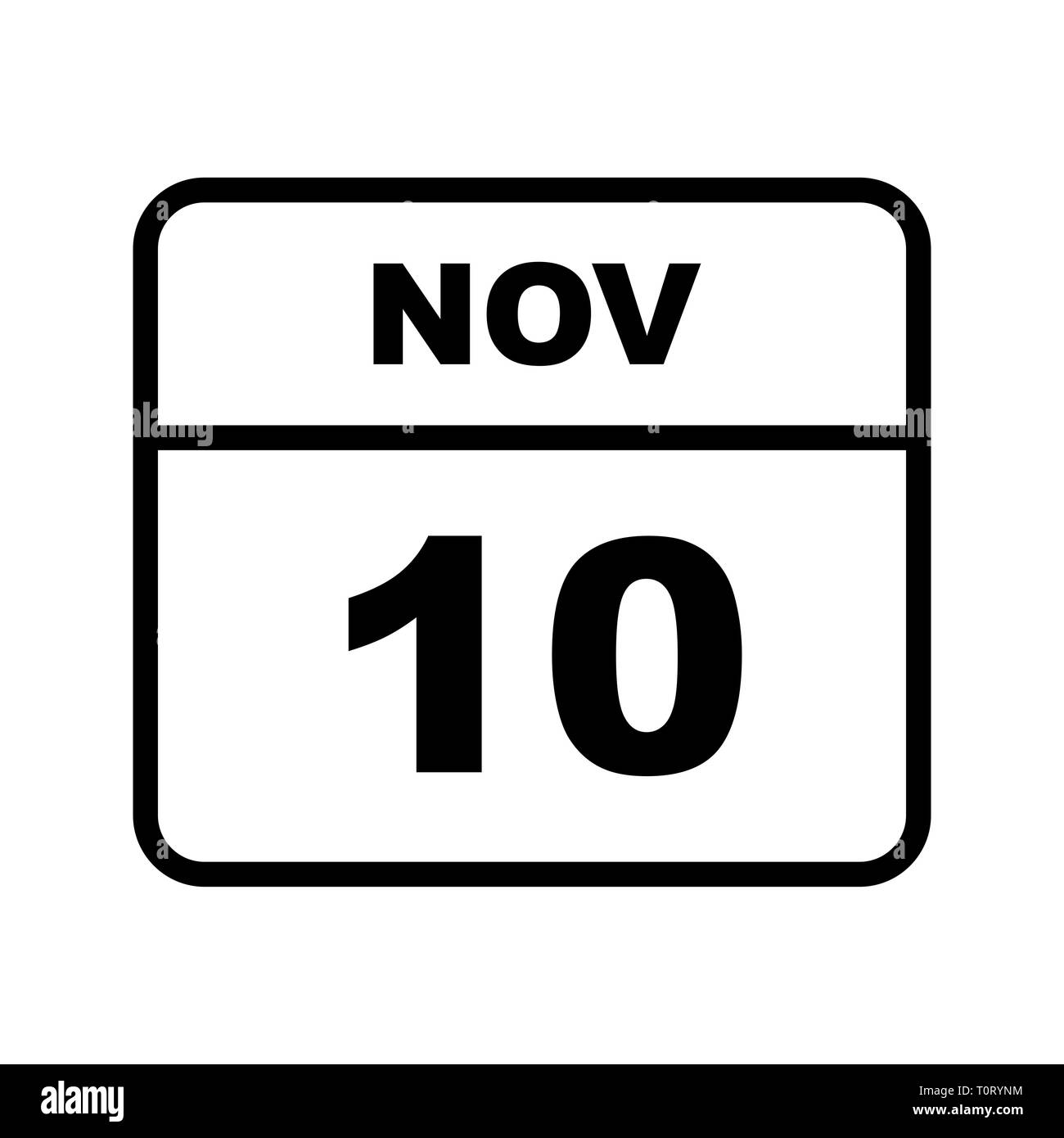 10 november calendar Black and White Stock Photos & Images - Alamy
