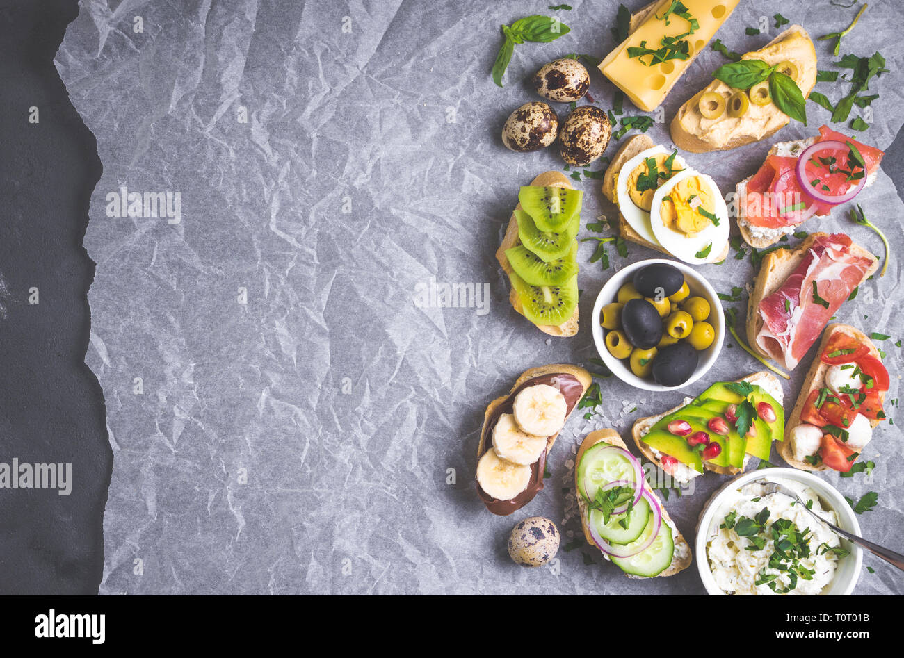 Sandwiches set background Stock Photo - Alamy