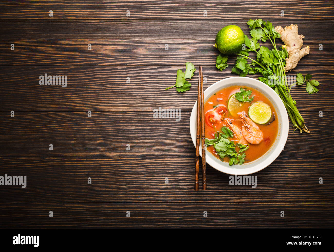 Thai soup tom yum Stock Photo - Alamy