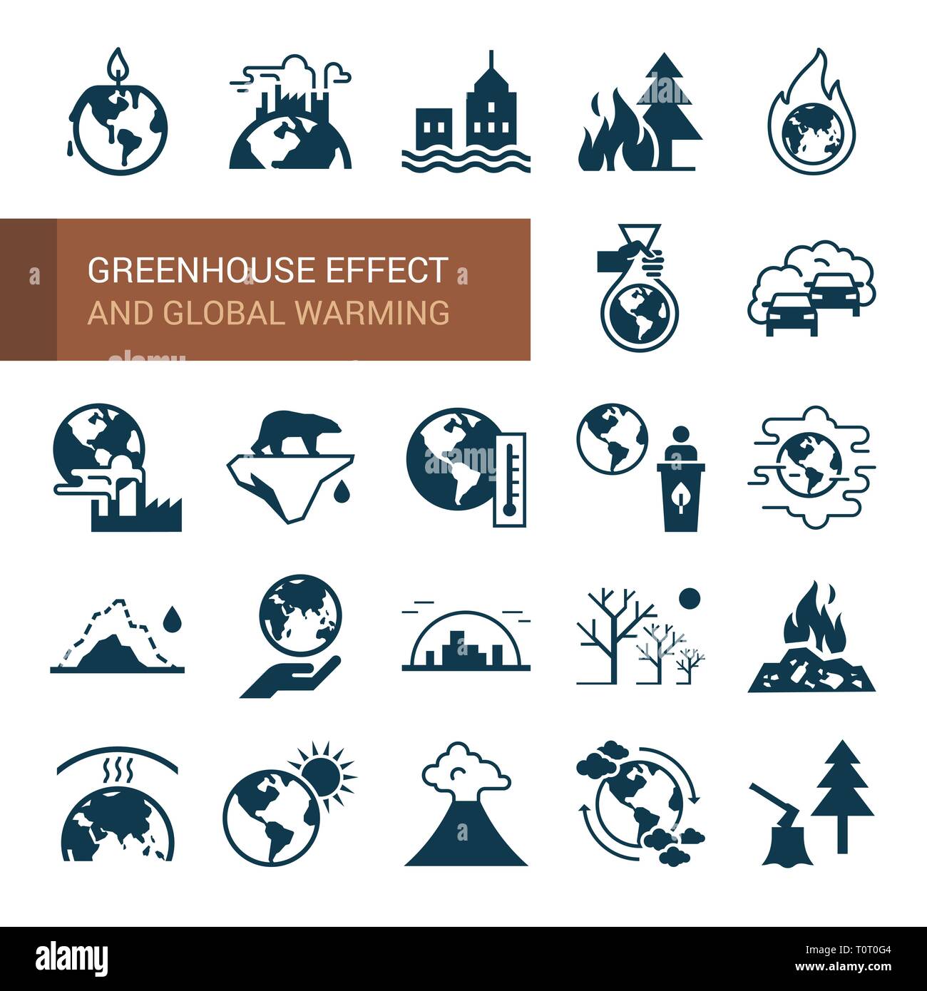 Different variants of environmental icons on the theme of ecology in ...