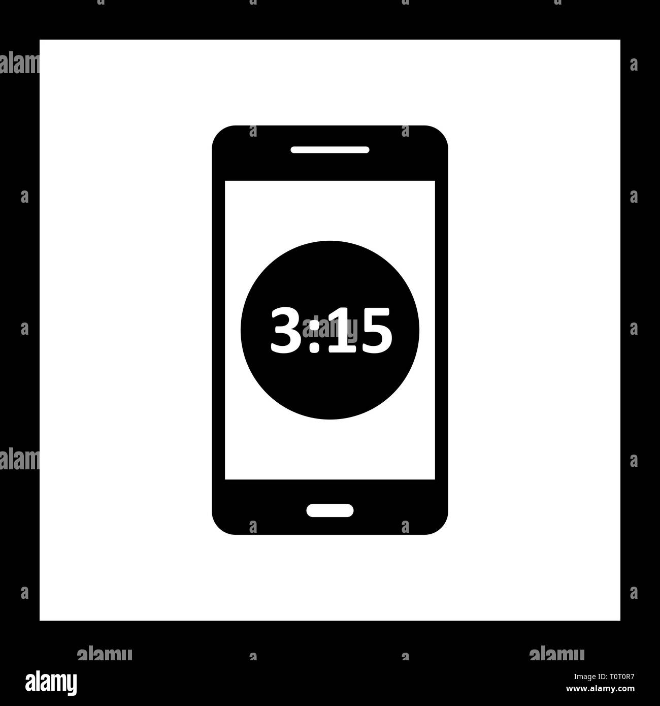 Illustration Time Display Mobile Application Icon Stock Photo - Alamy