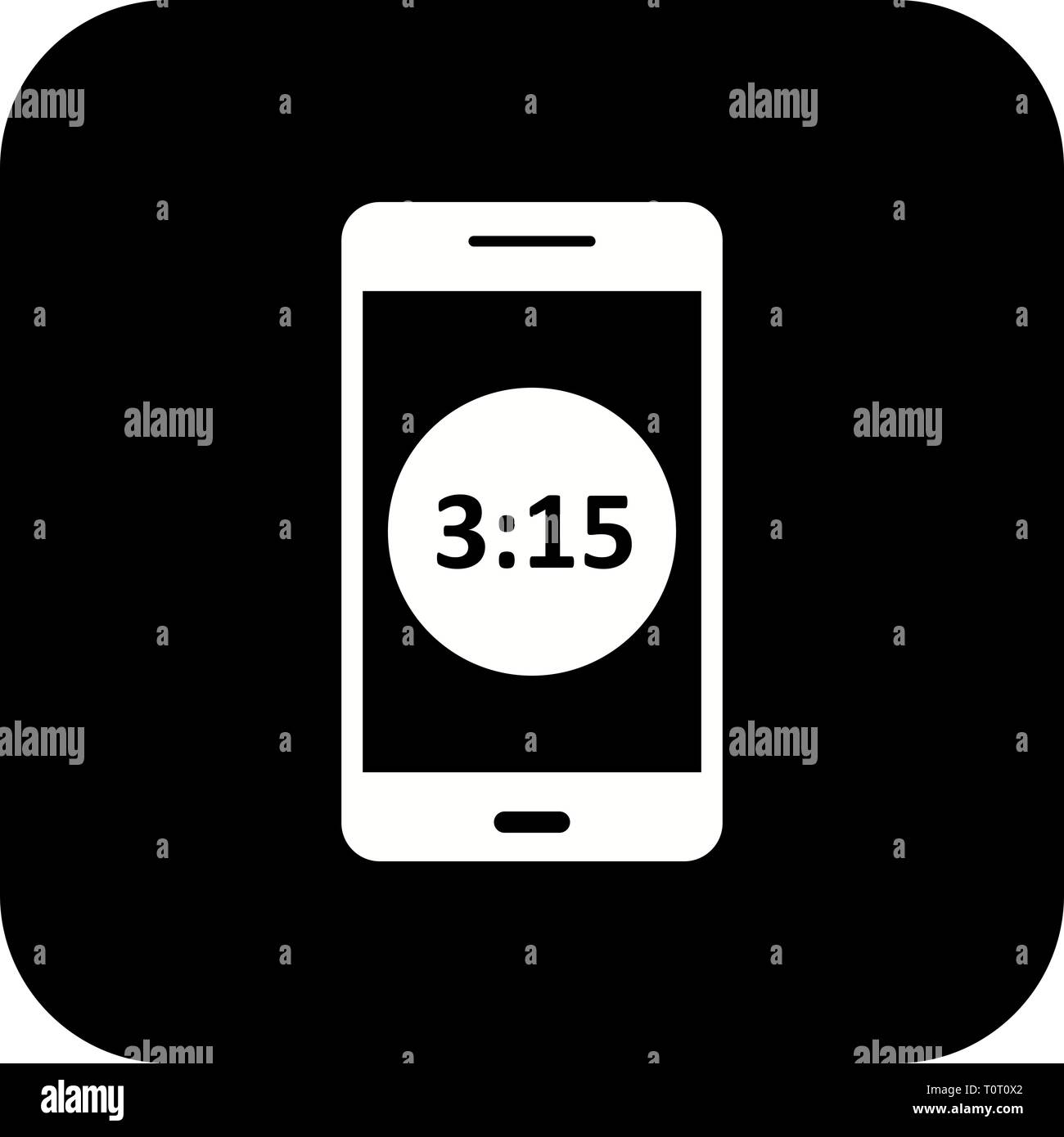 Illustration Time Display Mobile Application Icon Stock Photo - Alamy