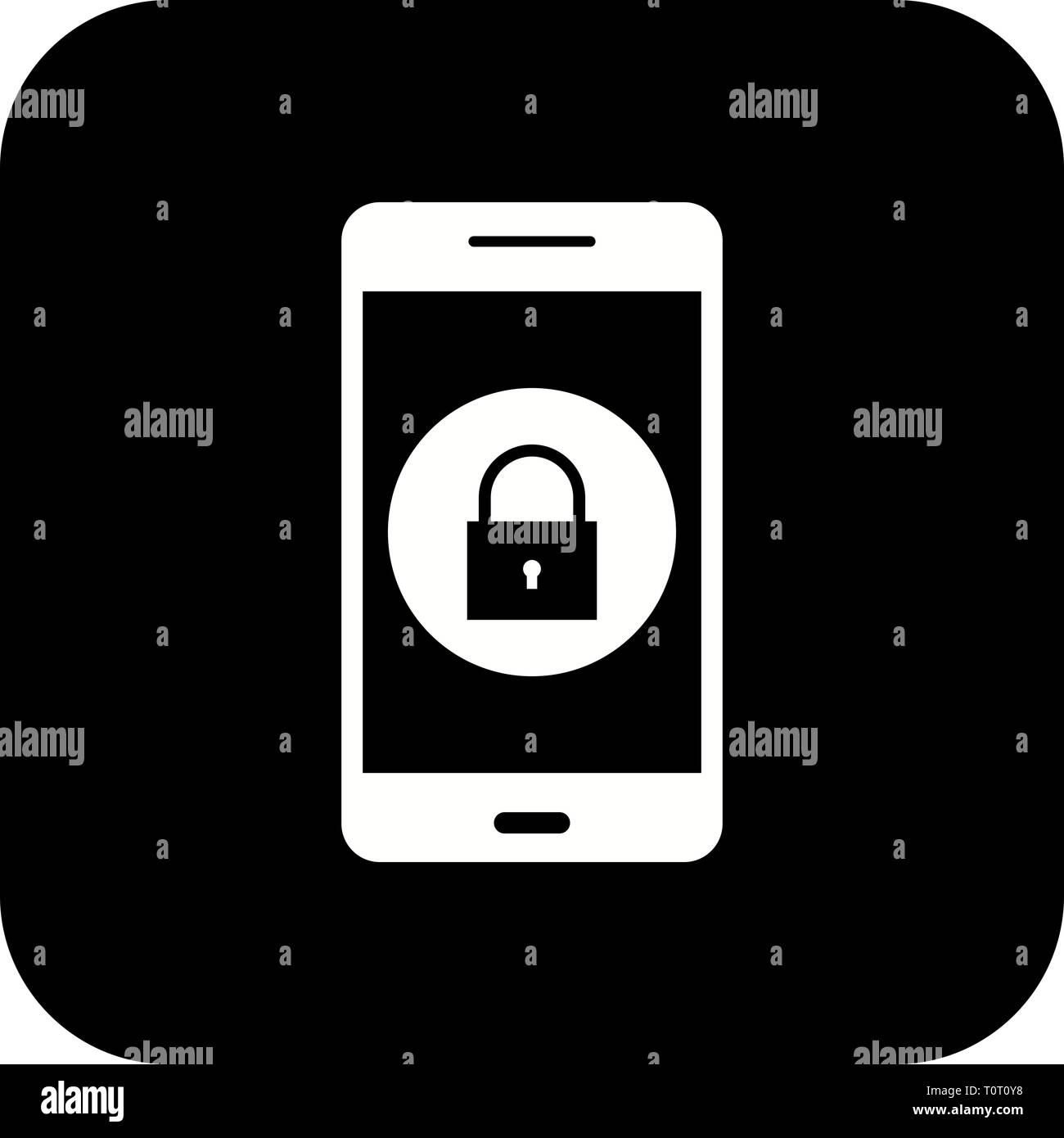 Illustration Lock Mobile Application Icon Stock Photo - Alamy