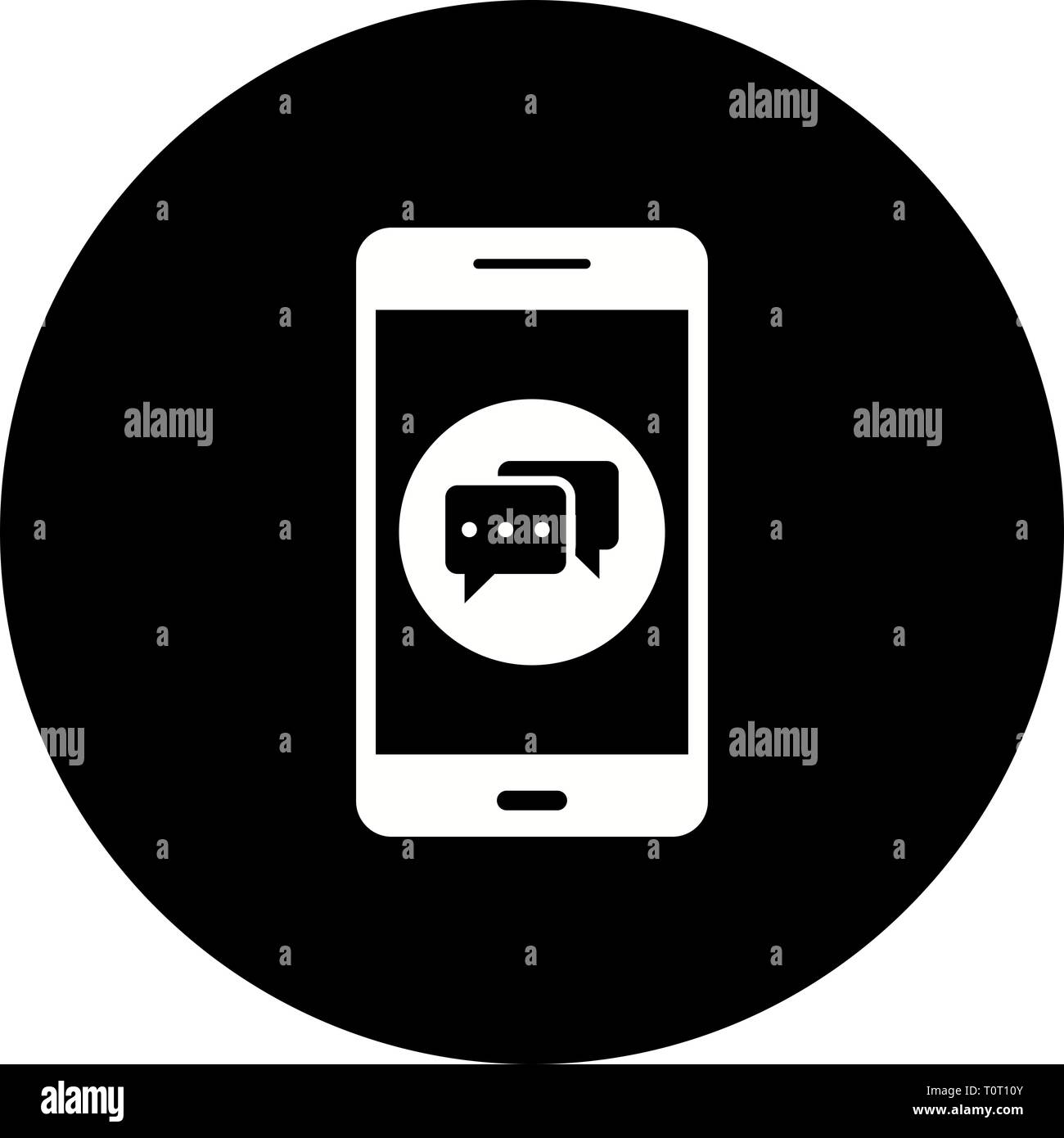 Illustration Conversation Mobile Application Icon Stock Photo - Alamy
