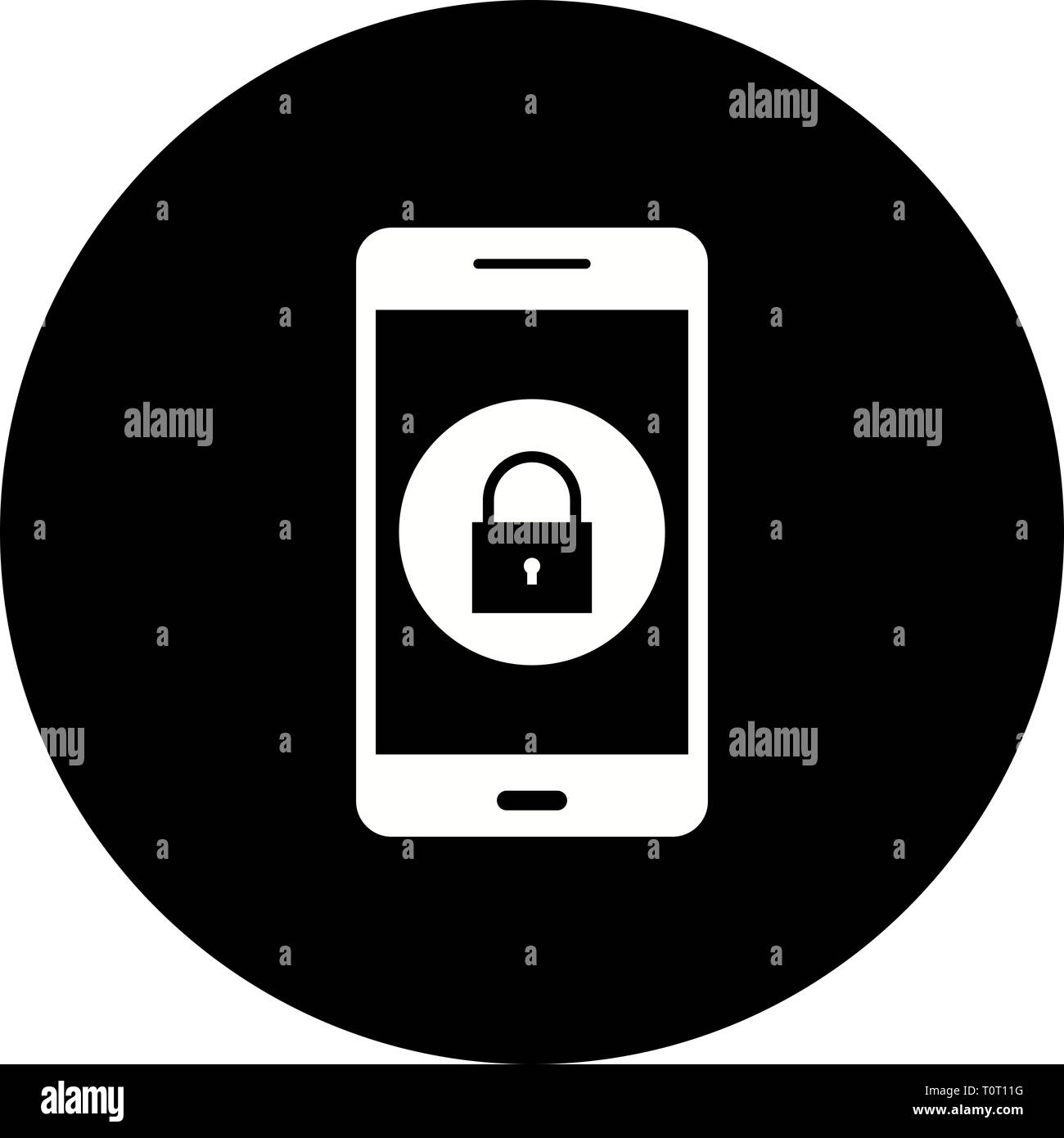 Illustration Lock Mobile Application Icon Stock Photo - Alamy