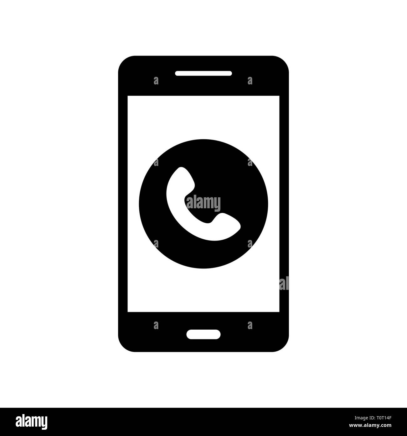 Illustration Call Mobile Application Icon Stock Photo - Alamy