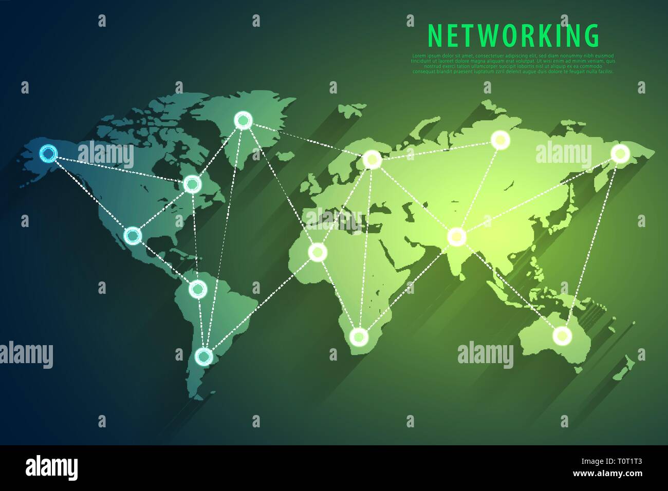 Global network connection green background, vector, illustration, eps ...