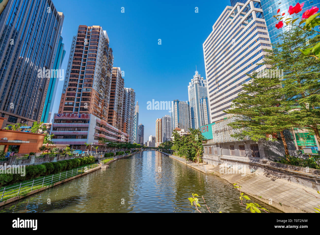 SHENZHEN, CHINA - OCTOBER 29: This is a view of high rise city ...