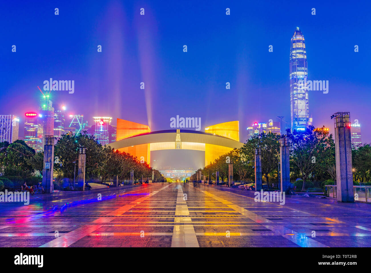 SHENZHEN, CHINA - OCTOBER 29: This is night view of the Shenzhen Civic ...